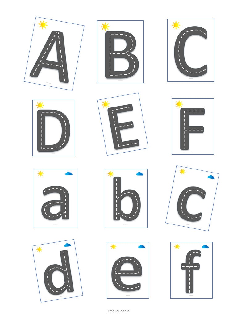 Alphabet Race Car Mats, Printable Alphabet Letters, Tracing Letters - Etsy