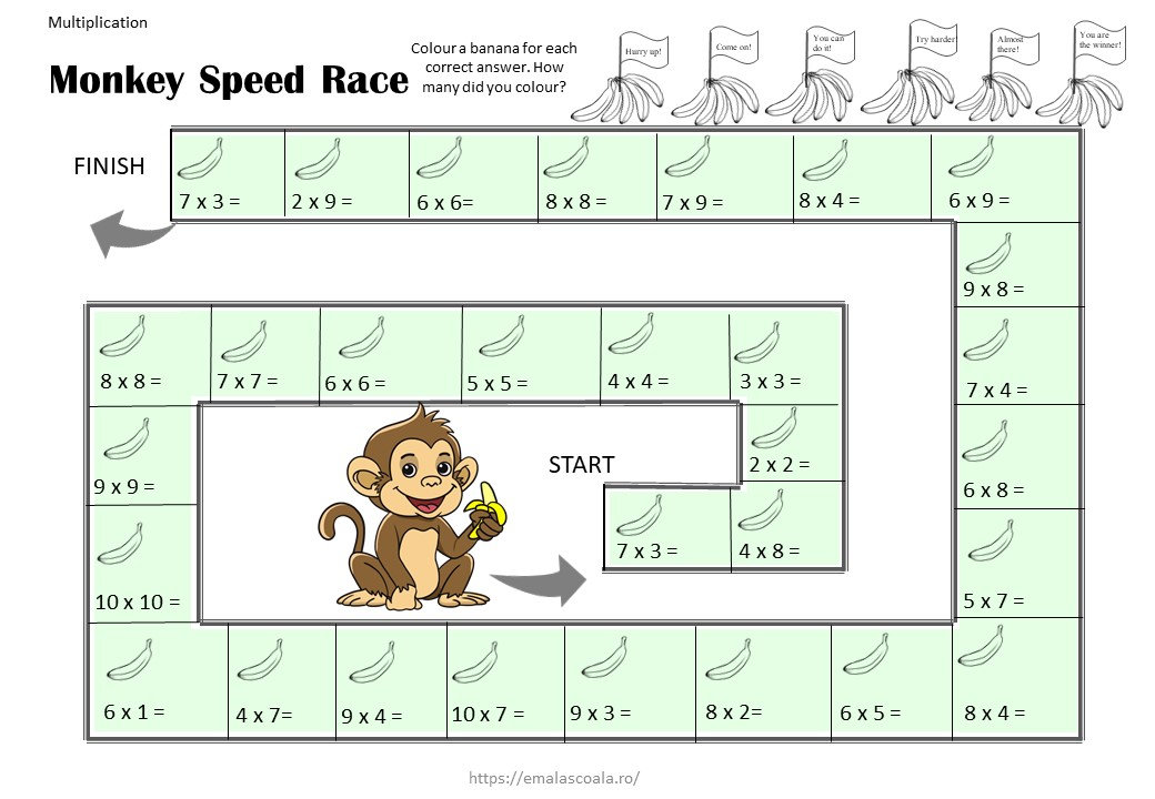 Math Worksheets, Printable 2nd Grade Multiplication Game, 80 Pages Math ...