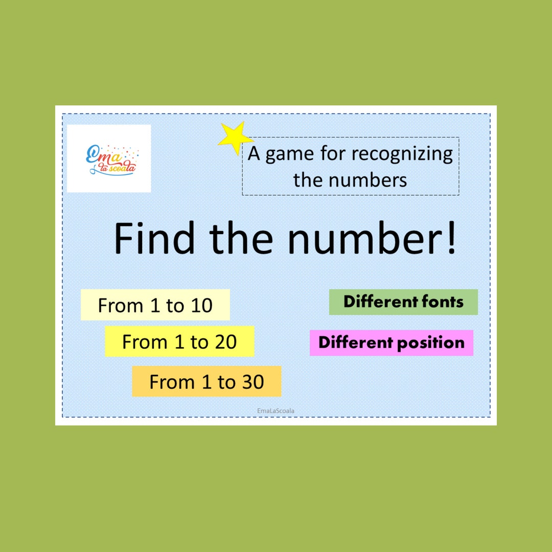 Printable Math Game for Kids, Number Matching Game, Digital Download ...