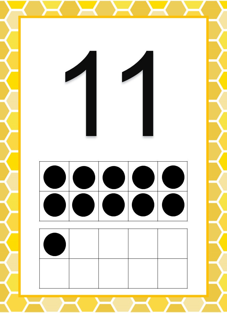 Bee Themed Number Posters - Etsy
