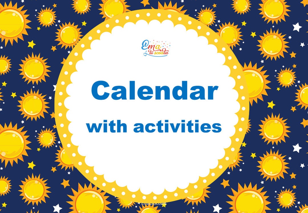 Calendar With Activities and Tasks for Kids - Etsy