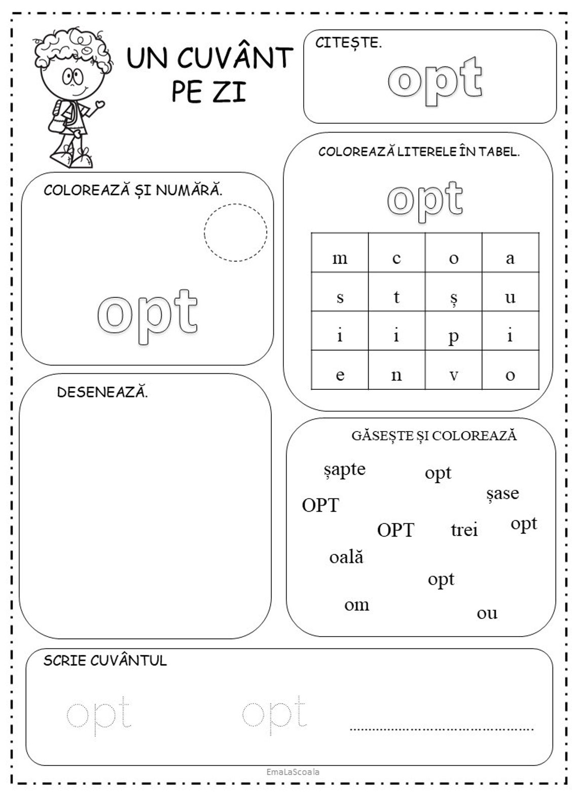 One Word A Day Kindergarten Worksheets in Romanian - Etsy