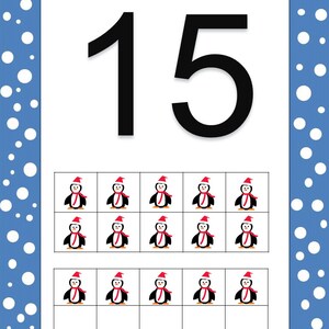 Printable Numbers Posters, Penguin Theme, Classroom Bulletin Board - Etsy