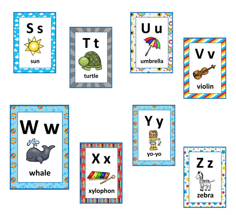 Alphabet Posters, Classroom Decor Printable Posters, Superhero Theme - Etsy