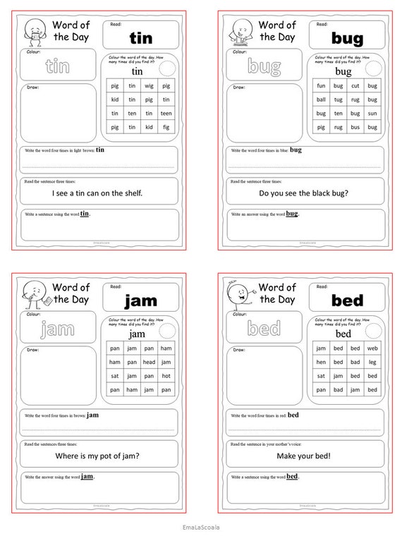 Hojas De Trabajo De La Palabra Del Día