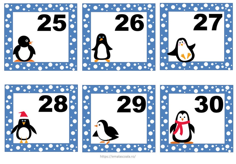 Penguin Theme Calendar for Kids, Printable Classroom Calendar, Digital ...