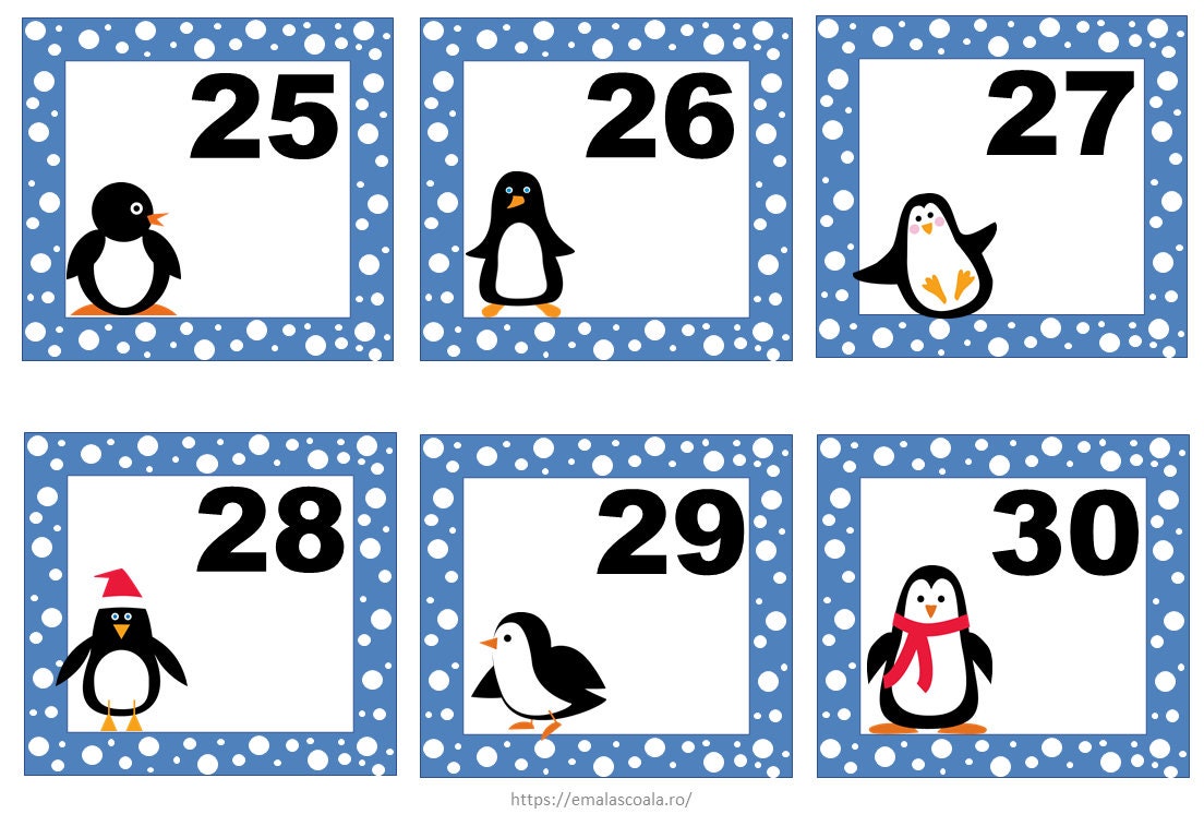 Penguin Theme Calendar for Kids, Printable Classroom Calendar, Digital ...