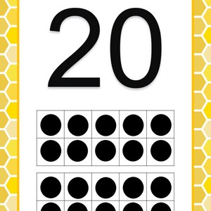 Bee Themed Number Posters - Etsy