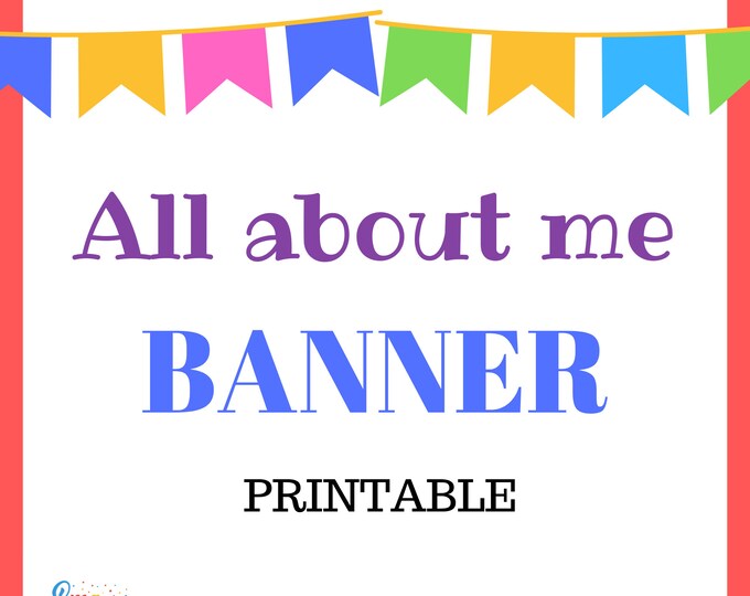 All About Me Printable Banner, First Day of School Questionnaire ...