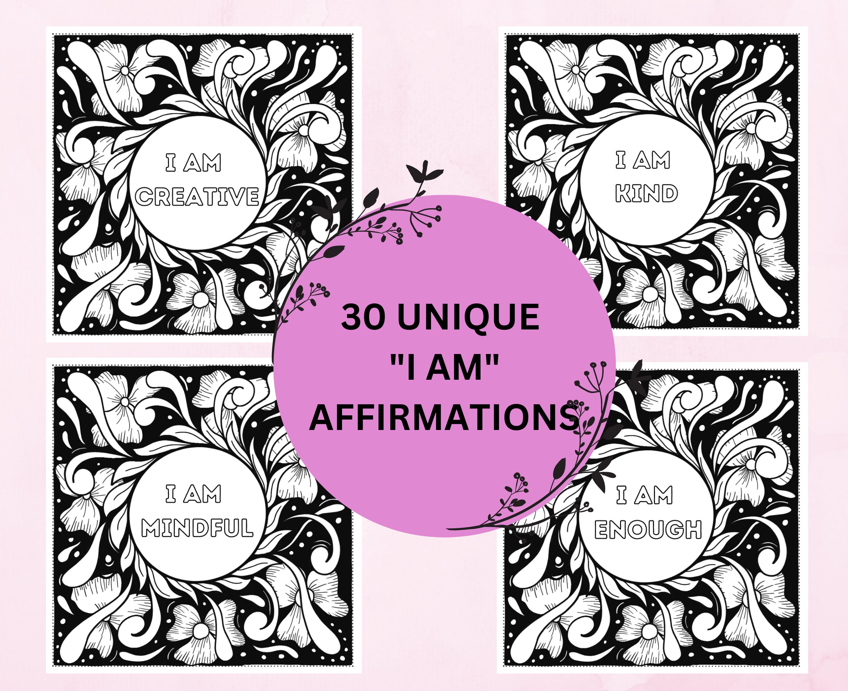 30 Coloring Affirmation Printable Cards Zentangle Art Hand - Etsy Canada