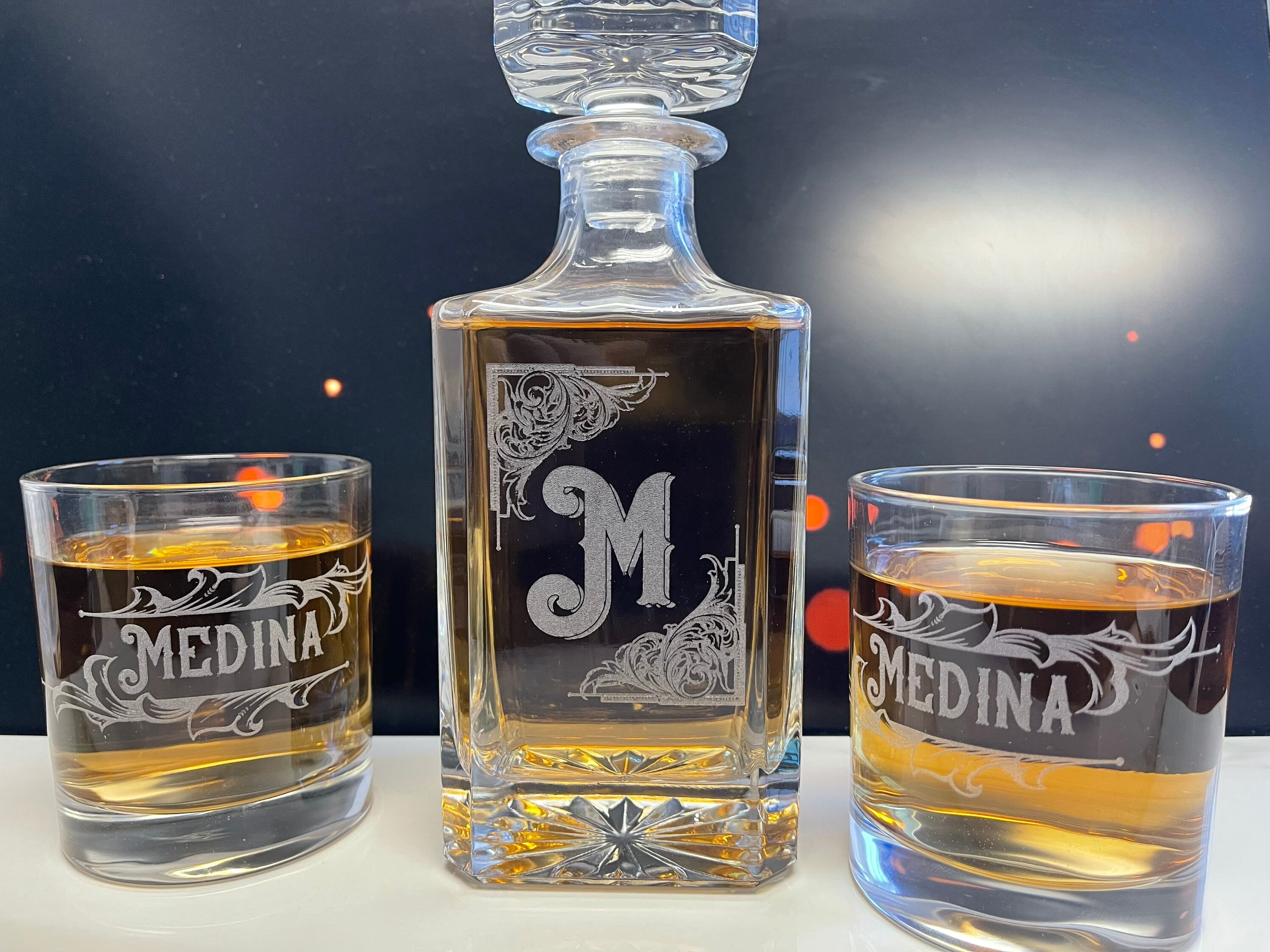 Engraved Decanter Set Personalized Decanter Set Custom | Etsy