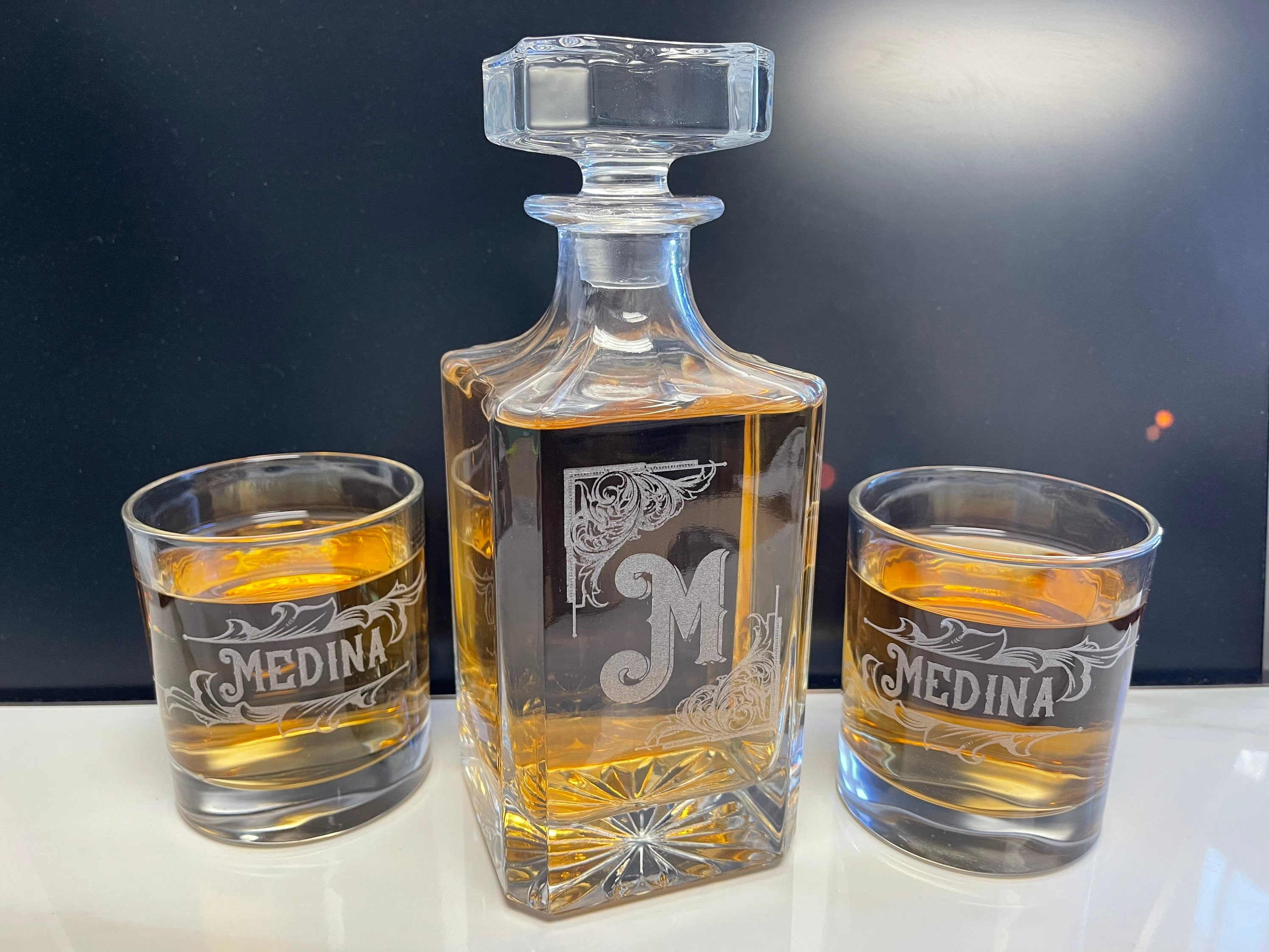 Engraved Decanter Set Personalized Decanter Set Custom | Etsy