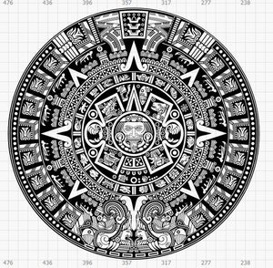 Aztec Calendar SVG, High Detail Aztec Calendar, Aztec SVG, Laser File ...