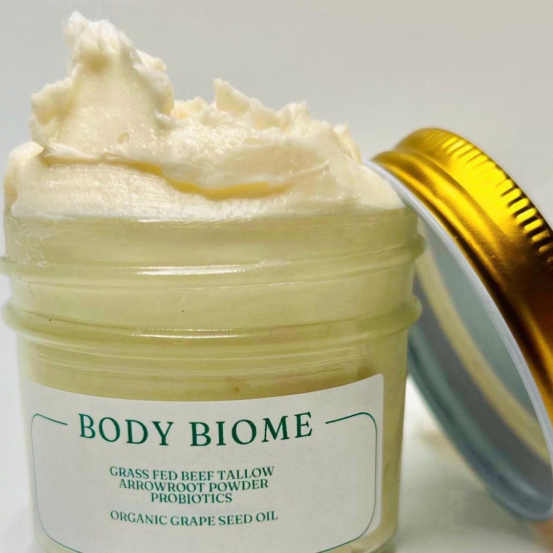Probiotic Tallow Cream, Grass Fed, W/ Manuka Honey, Unscented, by Body ...