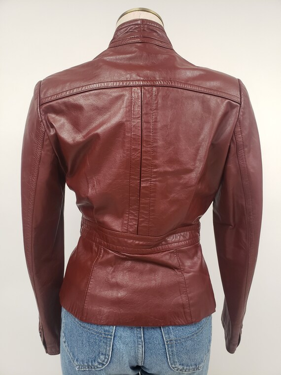 Cleaned leather- 70s vintage leather jacket Small - O… - Gem