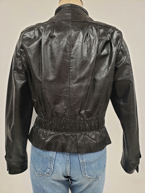 Cleaned Leather- 80s vintage leather jacket size 7/8 … - Gem