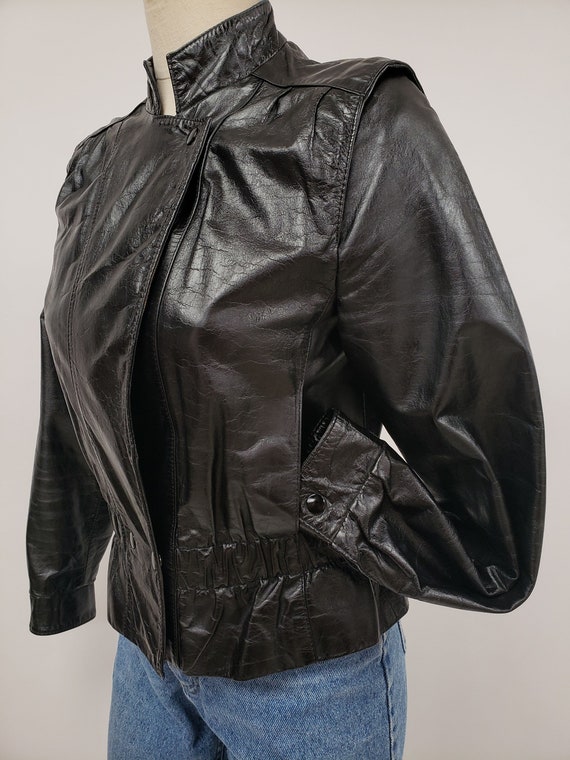 Cleaned Leather- 80s vintage leather jacket size 7/8 … - Gem