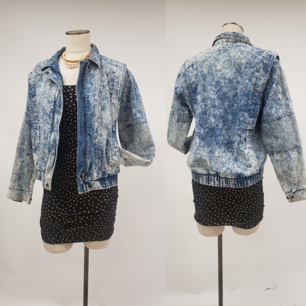 Acid Wash Denim Jacket - Etsy