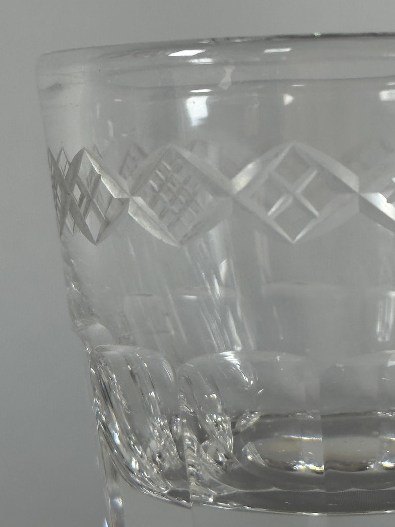 Vintage Cut Crystal Shot Glasses | Diamond Lattice Barware Pair - Etsy
