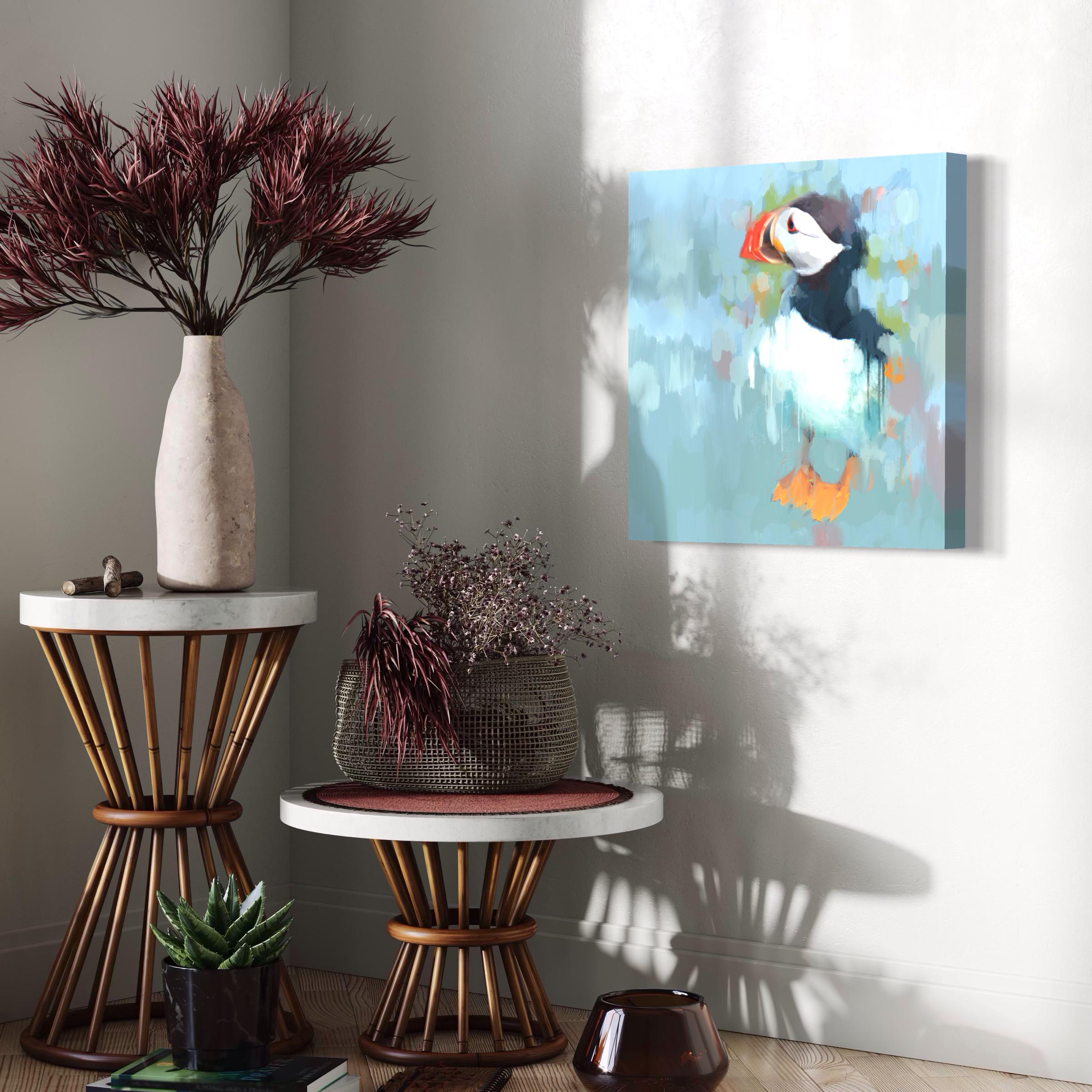 Fine Art Print, Oil Painting, Puffin, Wall Art, Coastal Art, Beach ...