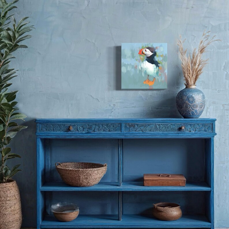 Fine Art Print, Oil Painting, Puffin, Wall Art, Coastal Art, Beach ...