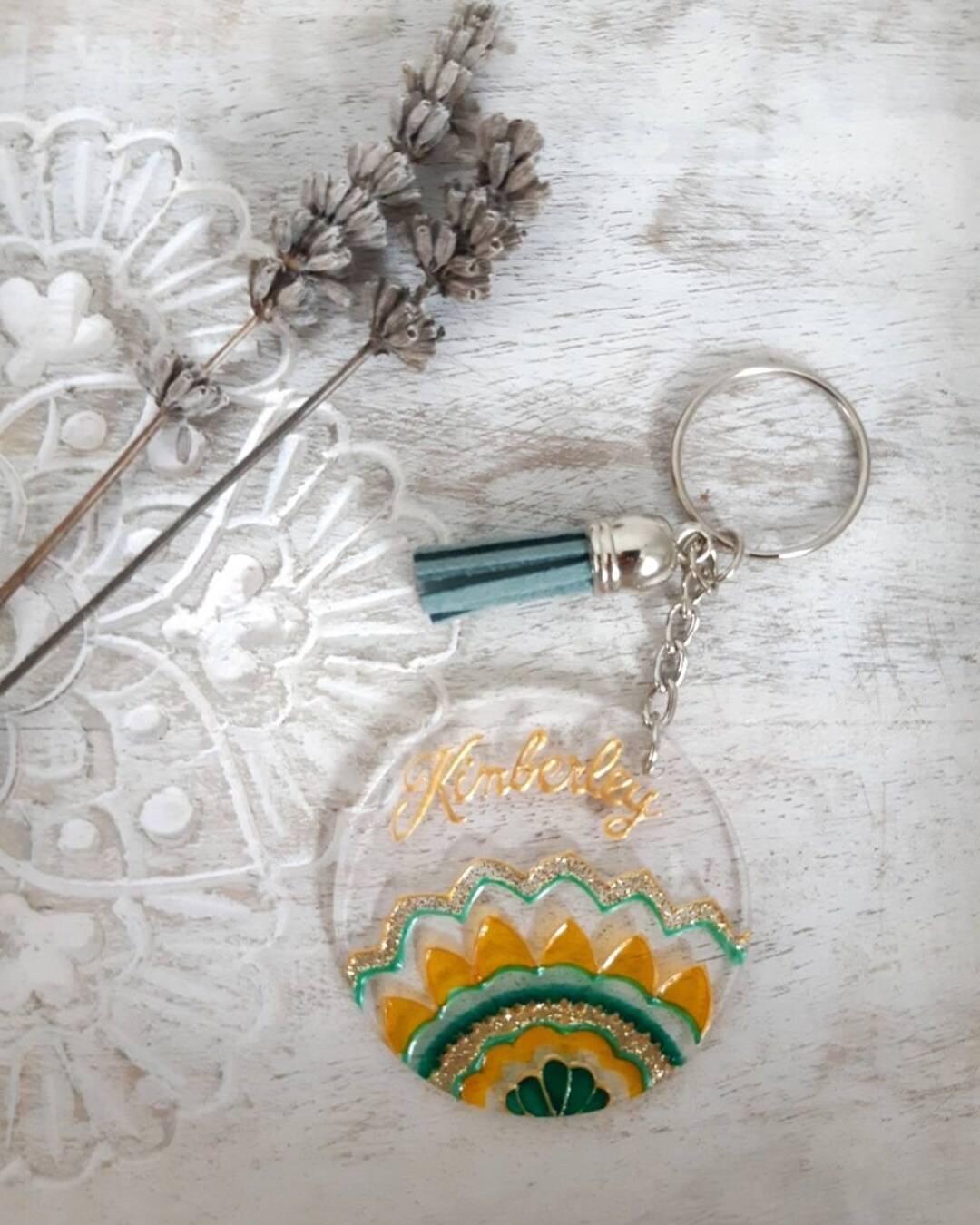Mandala Keyring Charm, Mandala Keychain, Mandala Pendant, Mandala Charm ...