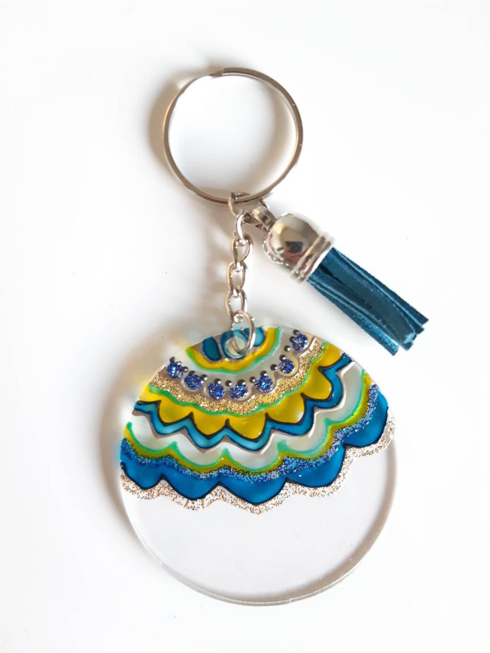 Mandala Keyrings Mandala Charm Keychain Personalised - Etsy
