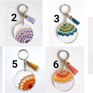 Mandala Keyrings, Mandala Charm Keychain, Personalised Keyring, Mandala ...