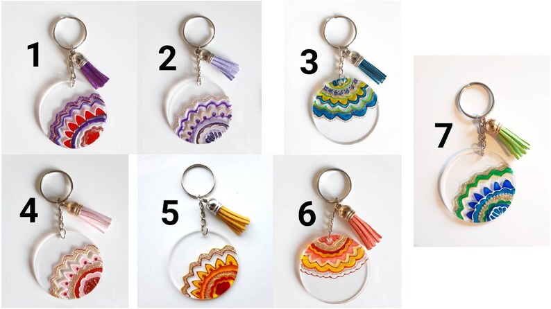 Mandala Keyrings Mandala Charm Keychain Personalised - Etsy