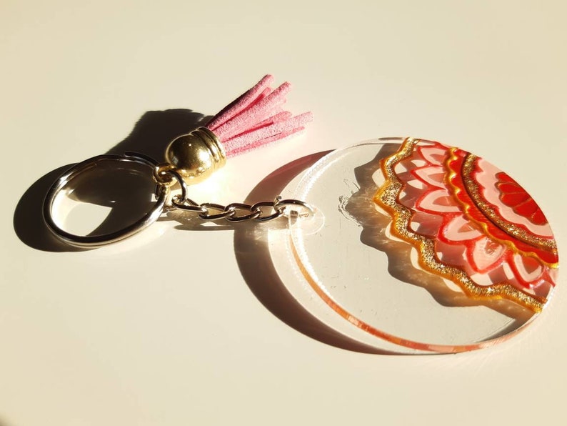 Mandala Keyring Charm, Mandala Keychain, Mandala Pendant, Mandala Charm ...