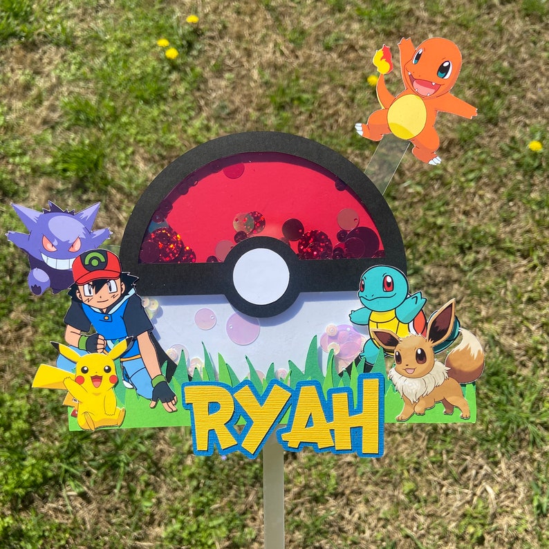 Pokémon Shaker Cake Topper Custom Pokémon Cake Topper - Etsy