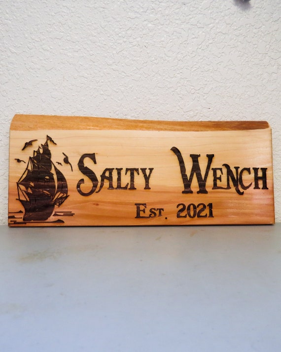 Personalized Engraved Wood Boat Name Sign | Etsy