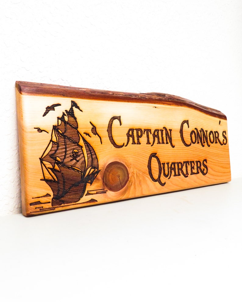 Custom Captain's Quarters Sign, Sailboat Decor, Pirate Decor, Engraved ...