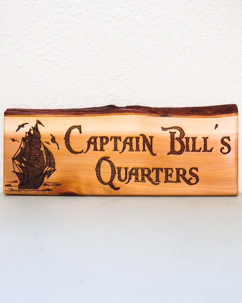 Custom Engraved Captain's Quarters Wood Sign, Pirate Decor - Etsy