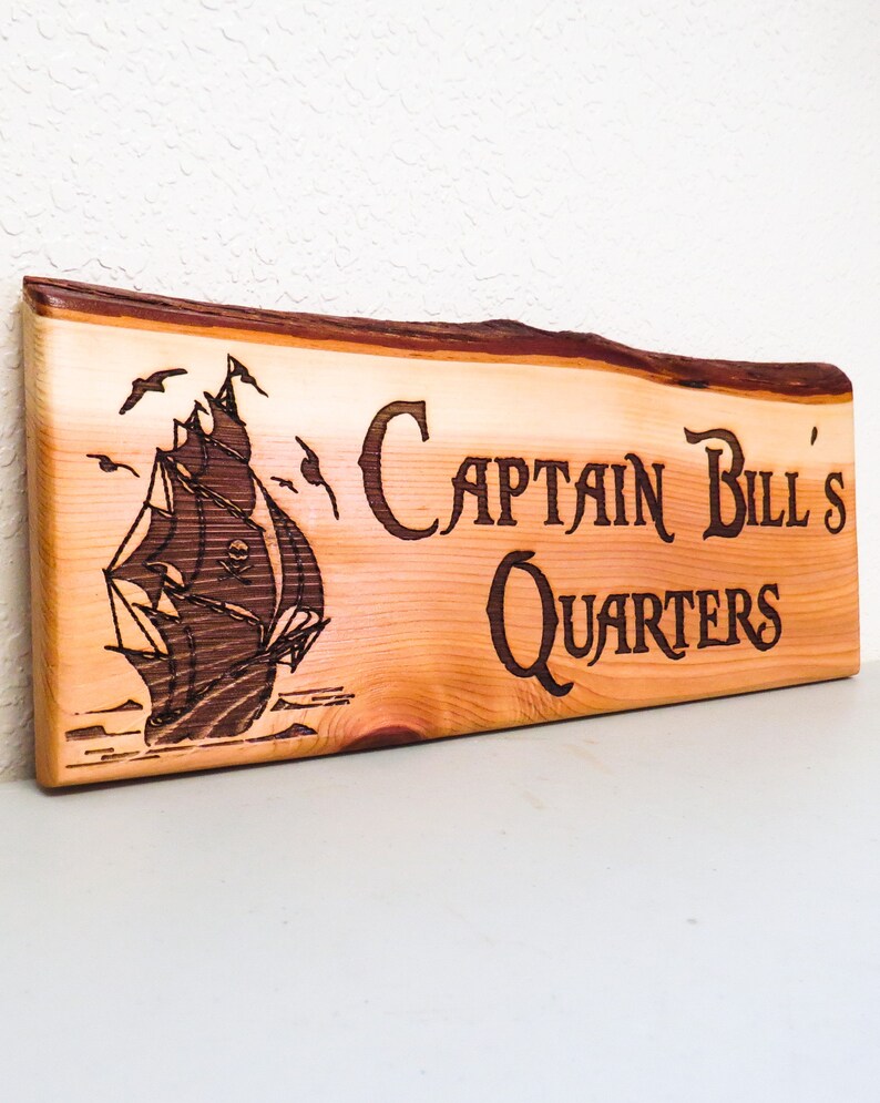 Custom Captain's Quarters Sign, Sailboat Decor, Pirate Decor, Engraved ...