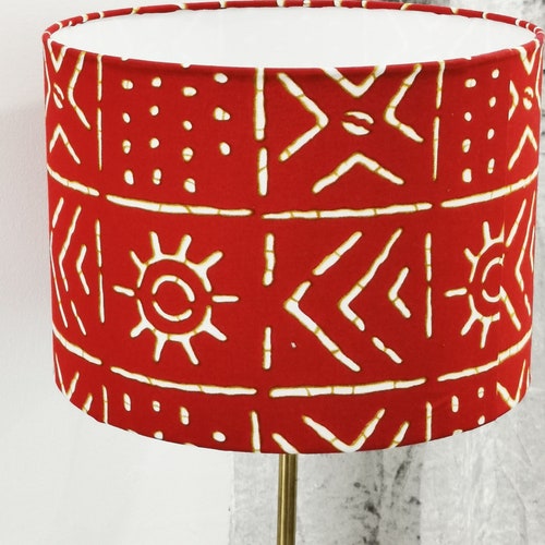 Afro Decor Drum Lampshade Wax Print Lamps Sunset Shade - Etsy