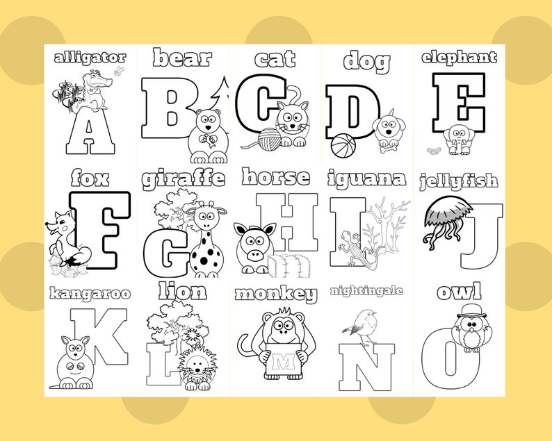 Animal Alphabet Classroom Printables Printable Colouring Pages Coloring ...