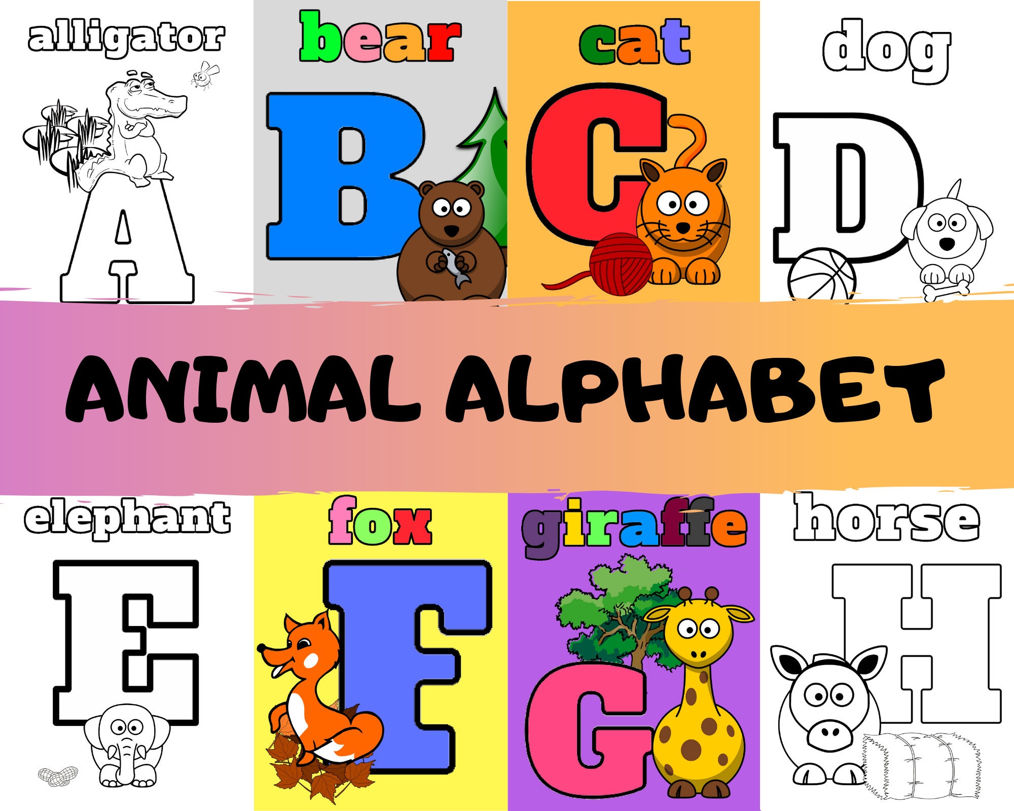 Animal Alphabet Classroom Printables Printable Colouring Pages Coloring ...