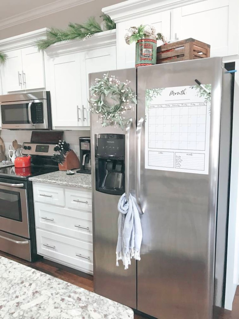 Dry Erase Whiteboard Kitchen Calendar for Fridge Magnetic | Etsy
