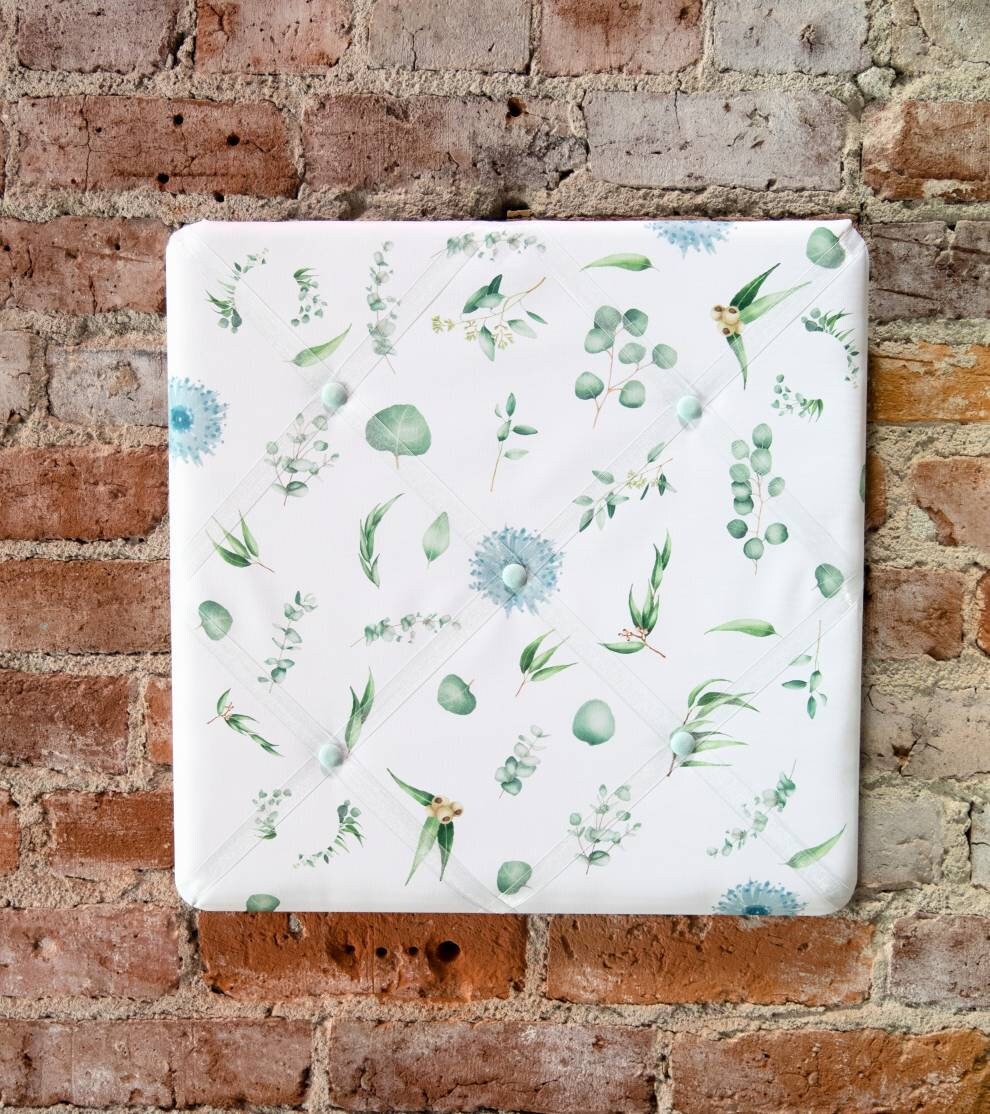 Eucalyptus Fabric Memory Board | 17" Square Photo Display - Etsy