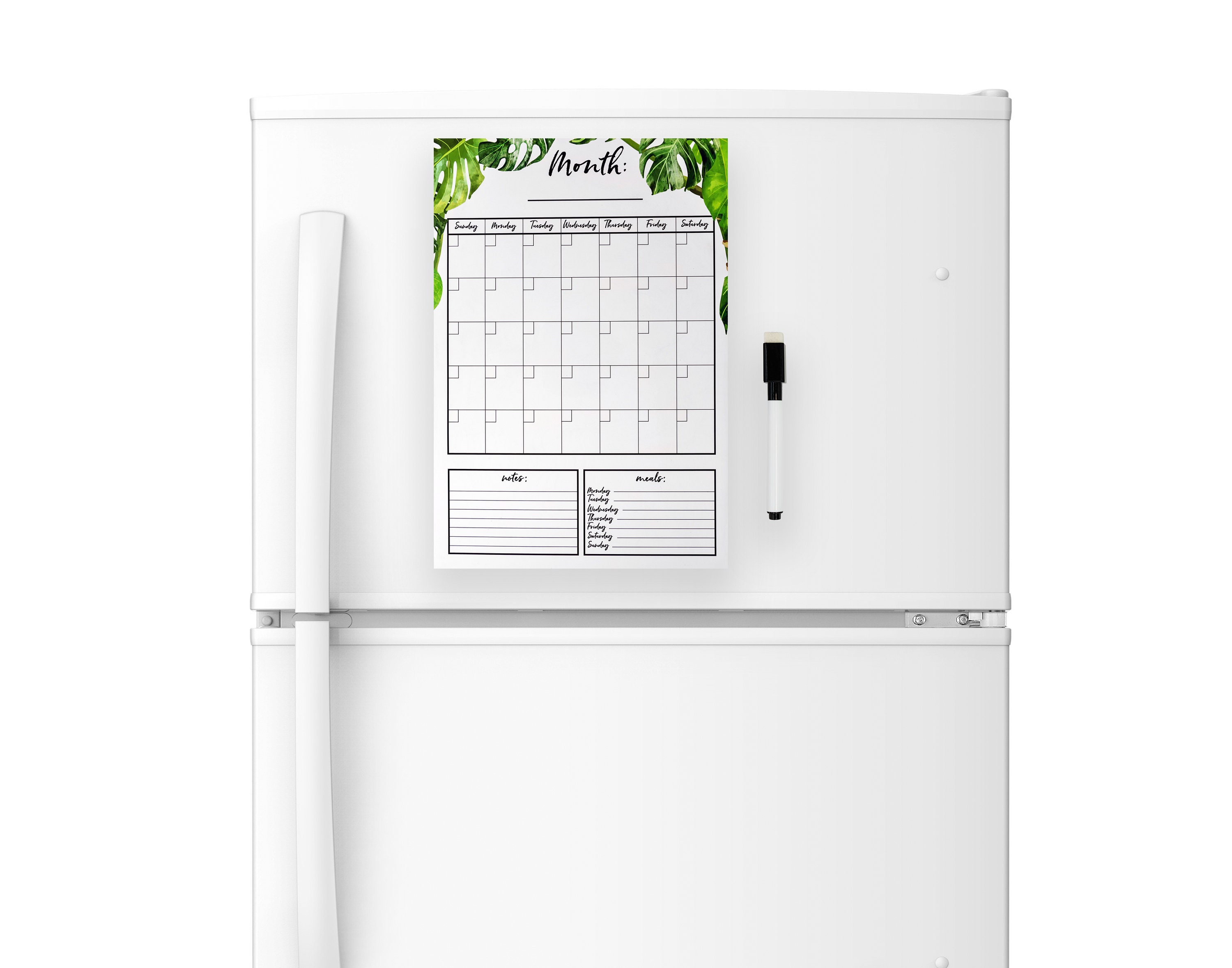 Dry Erase Whiteboard Kitchen Calendar for Fridge Magnetic - Etsy