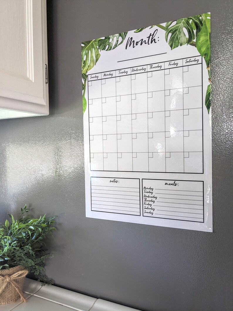 Dry Erase Whiteboard Kitchen Calendar for Fridge Magnetic - Etsy