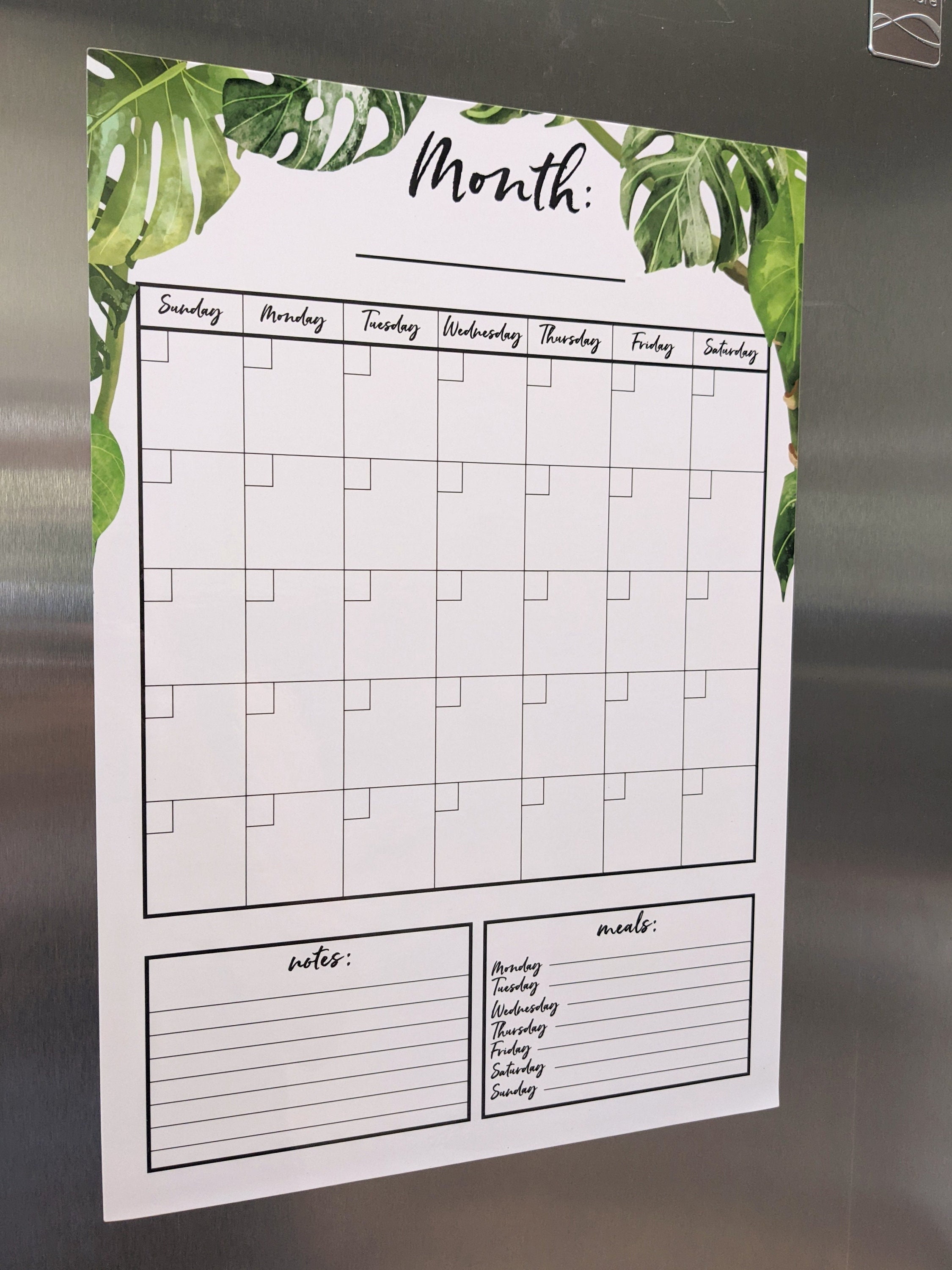 Dry Erase Whiteboard Kitchen Calendar for Fridge Magnetic - Etsy
