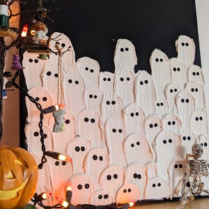 Texturized White Ghost Painting on Canvas 11x14 | Halloween Decor ...