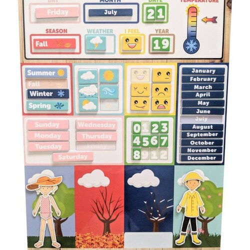 Rainbow Circle Time Wall Calendar Bundle Printable With | Etsy