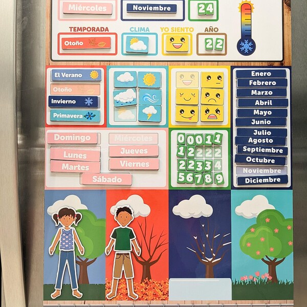 Magnetic Calendar Kids - Etsy