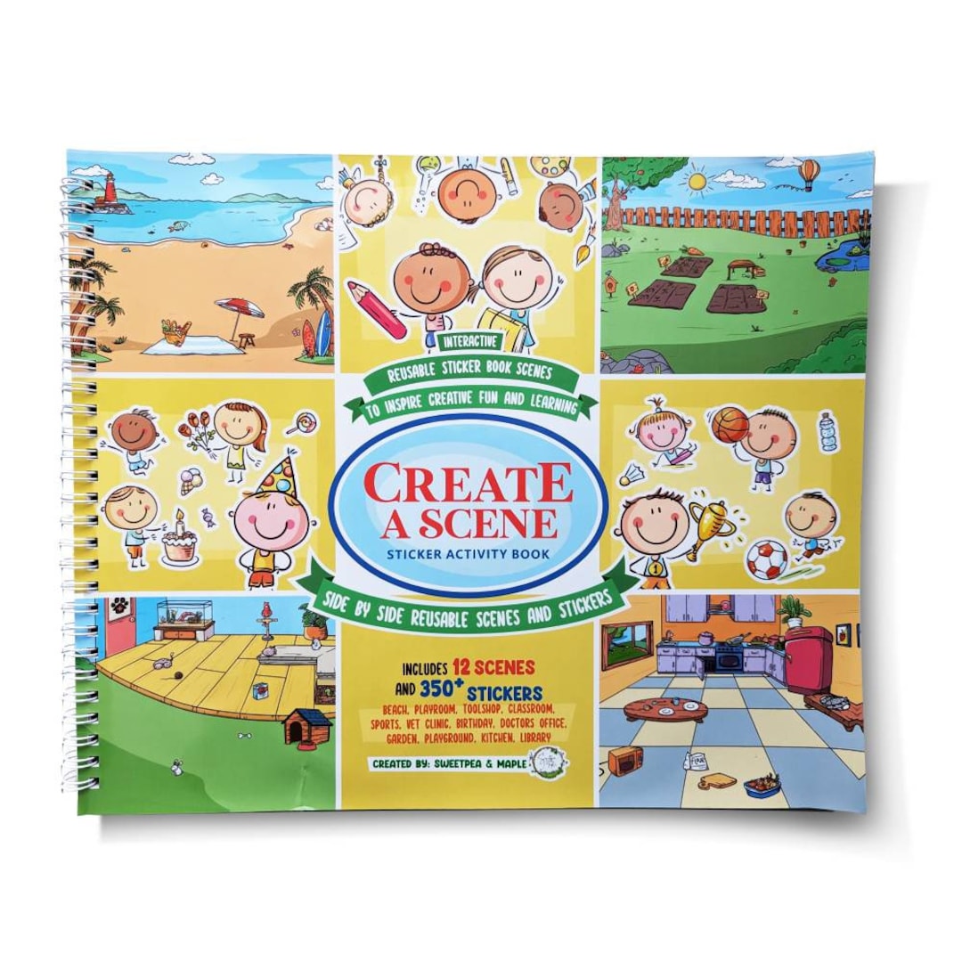 Sticker Activity Book for Kids, Create A Scene Sticker Book for Kids - Etsy