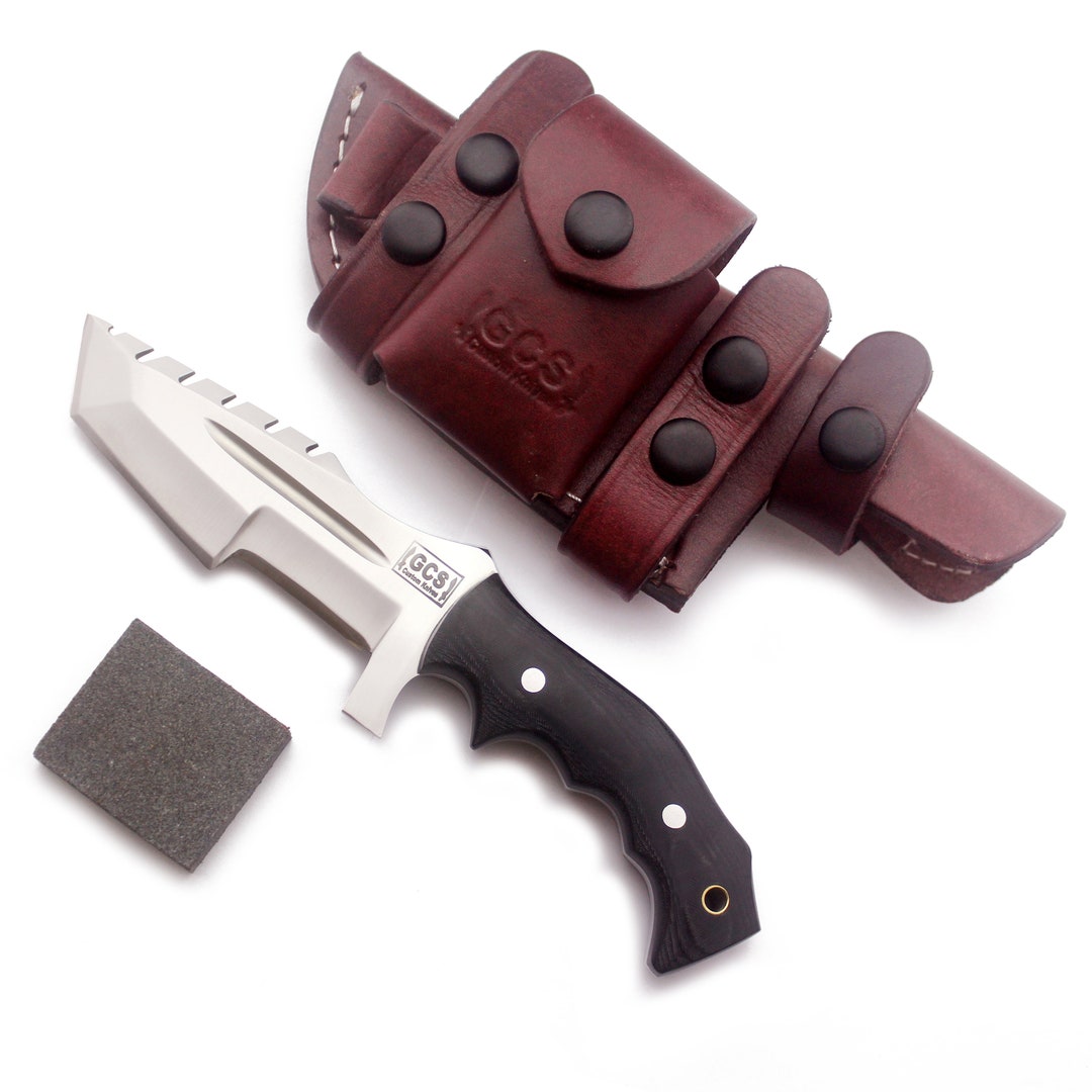 GCS Handmade Tracker D2 Steel Hunting Knife G10 Handle Fixed Blade ...
