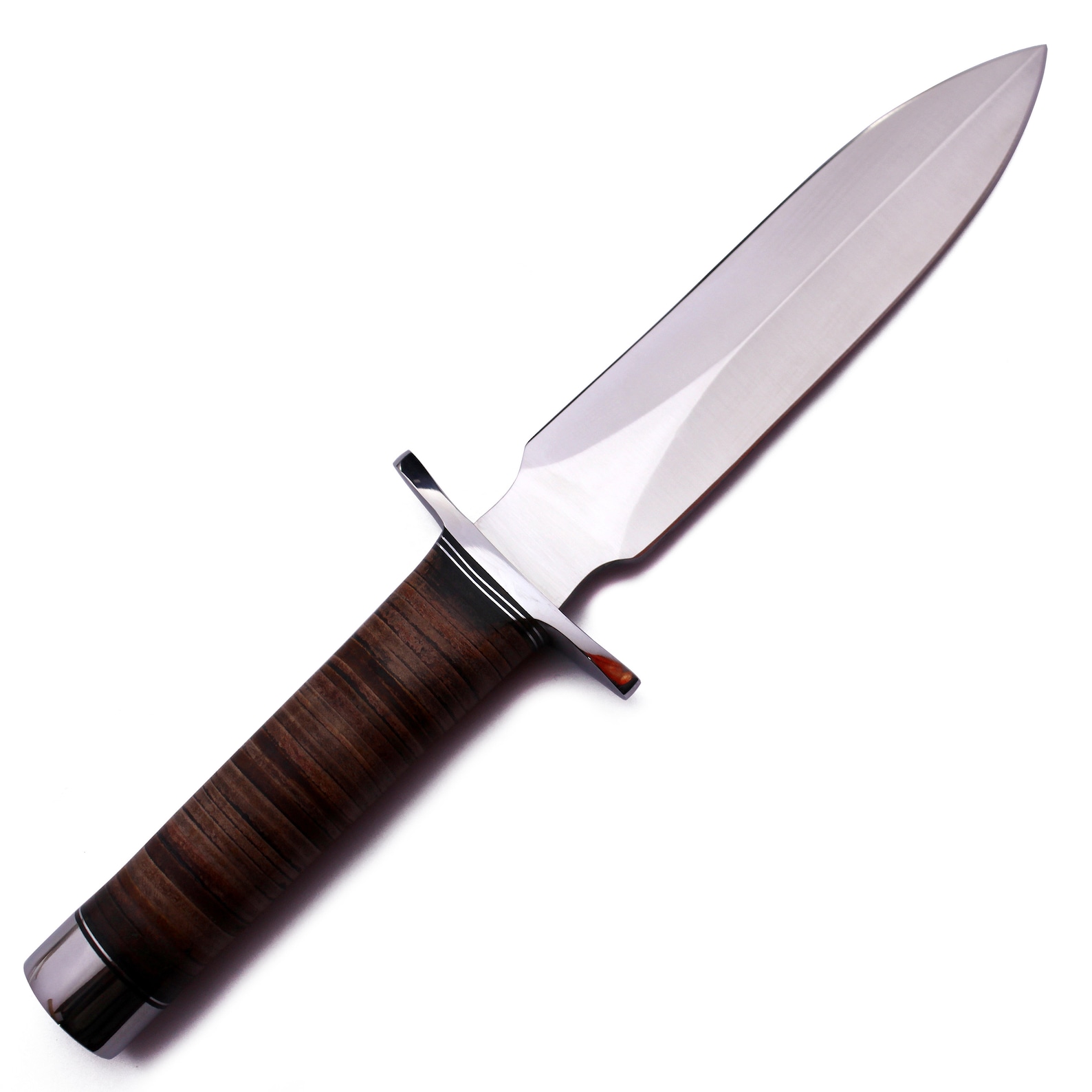GCS Handmade Stacked Leather Handle D2 Tool Steel Tactical Hunting ...