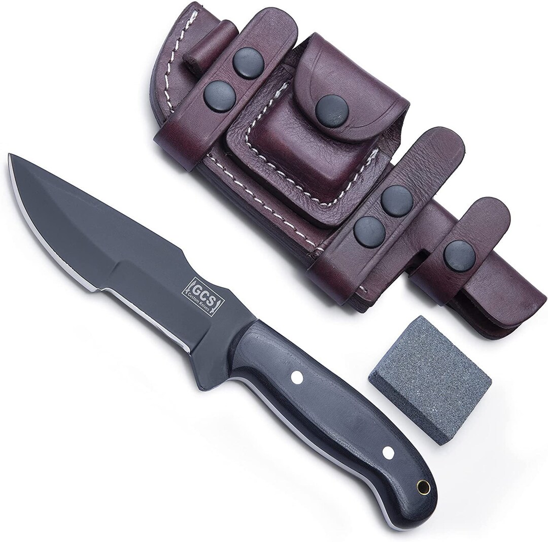 GCS Handmade Tracker Knife D2 Steel Hunting Knife Micarta Handle Right ...